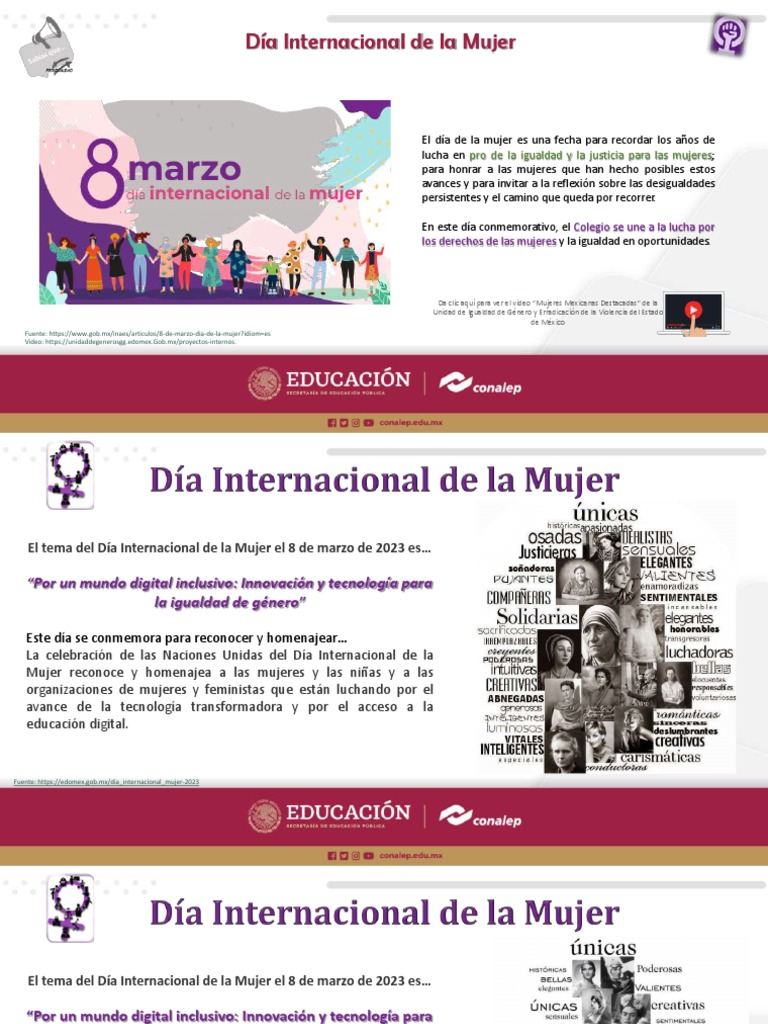 Día Internacional De La Mujer Pdf Estudios De Género Igualdad De