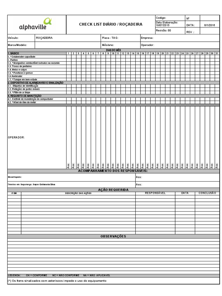 Check List Compactador | PDF