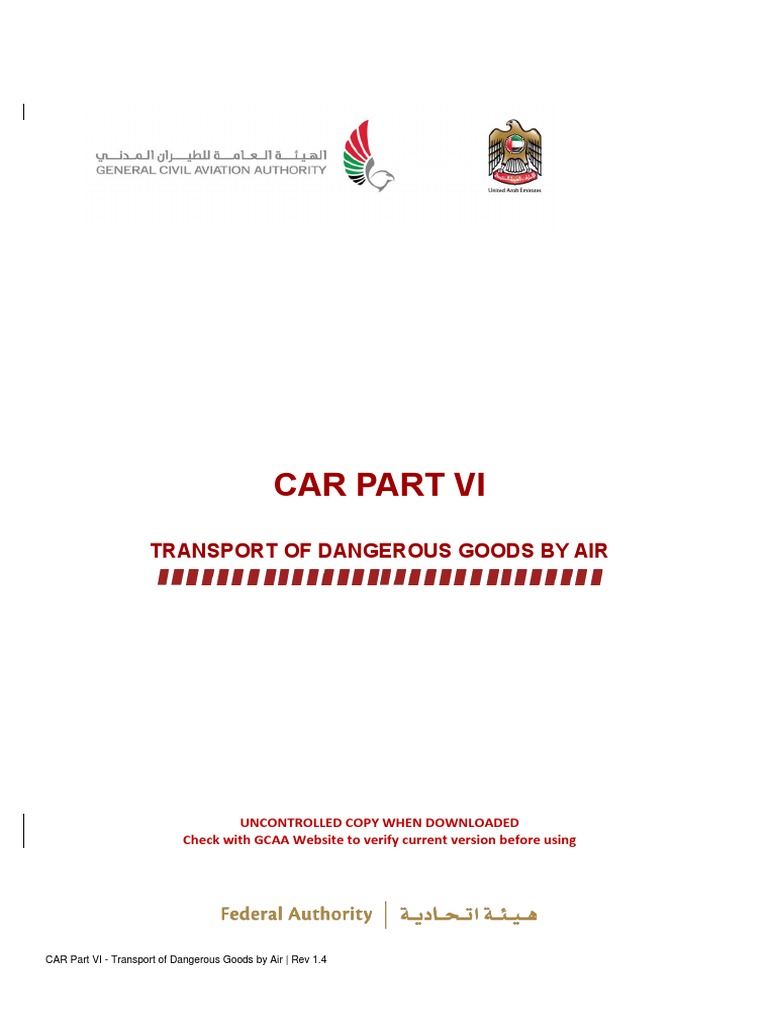 CAR Part VI Rev 1.4 PDF | PDF | Dangerous Goods | Cargo