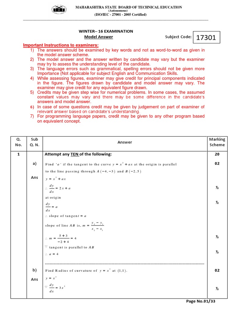 2016 Winter Model Answer Paper | PDF | Understanding | Digital Typography