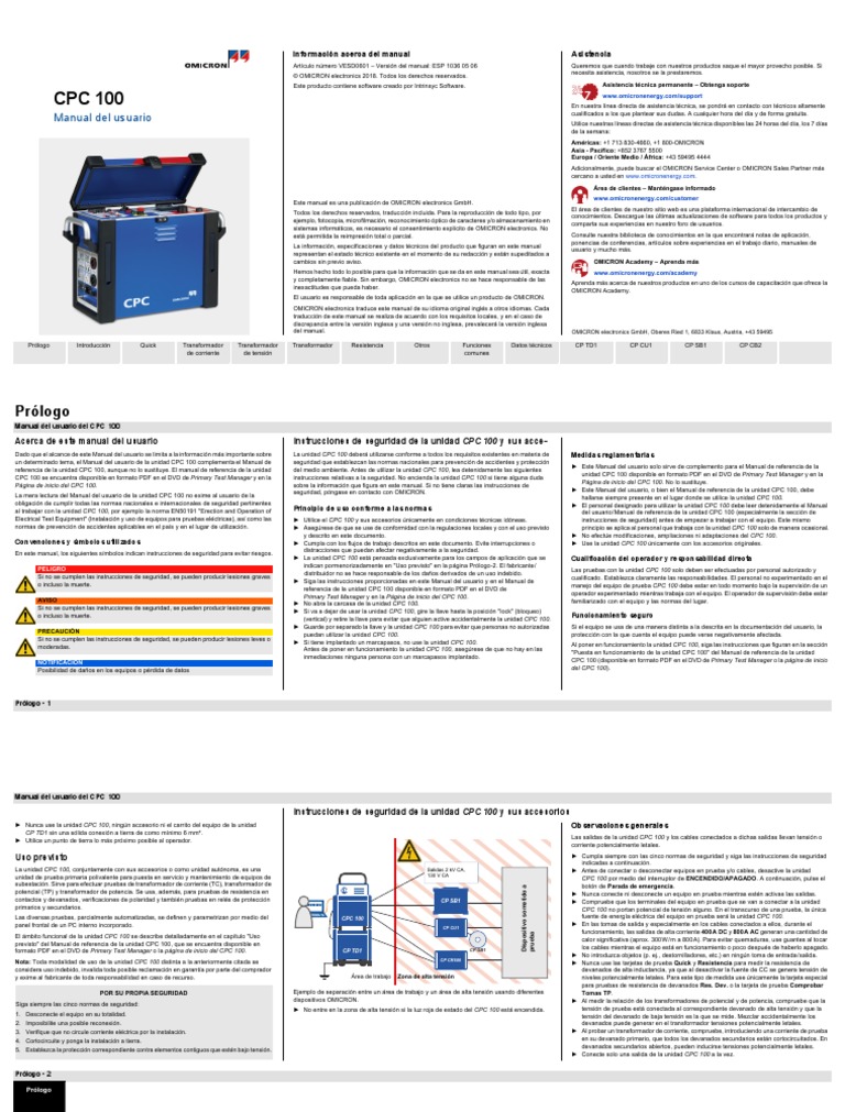 Manual Rapido CPC 100 ESP | PDF | Ingenieria Eléctrica | Inductor