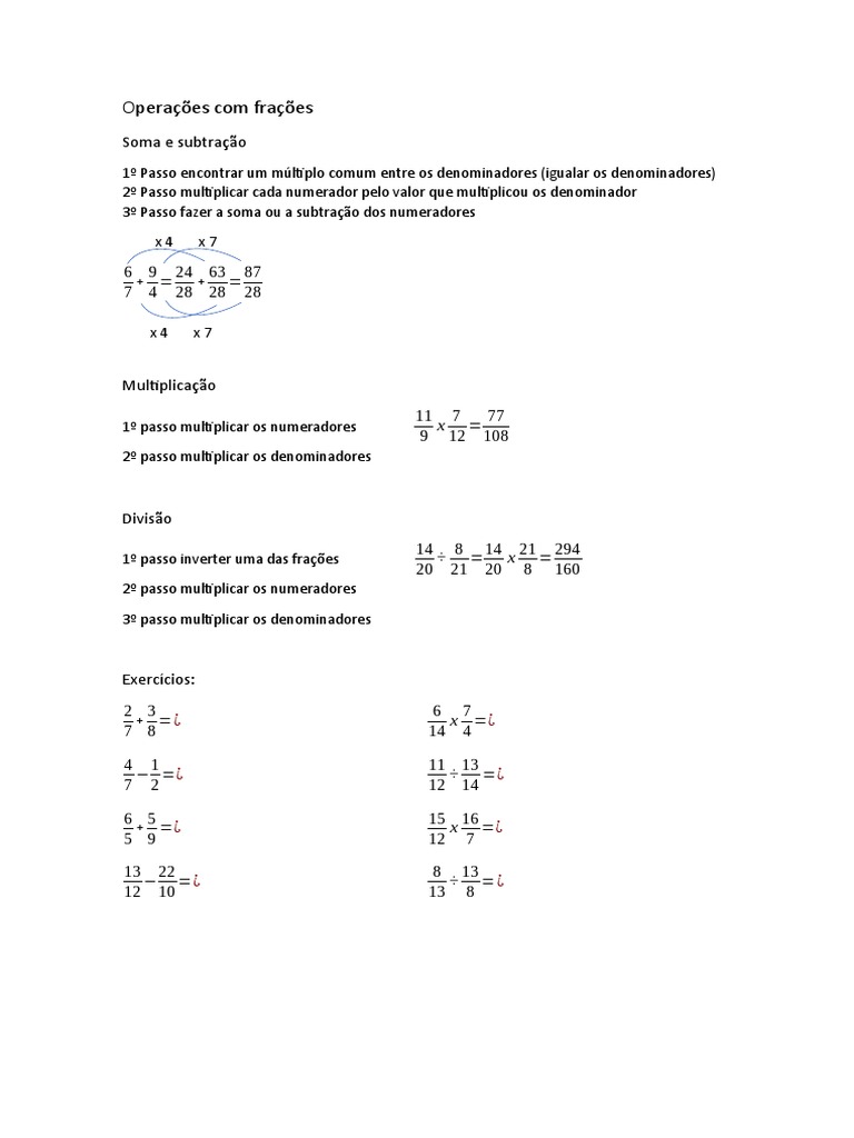 Operações Com Frações | PDF