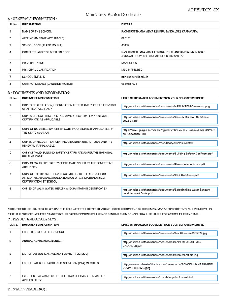 Mandatory Public Disclosure | PDF