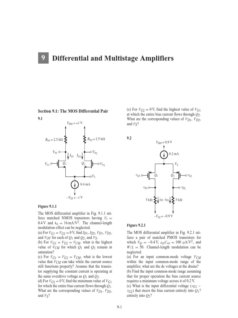 Sedra8e Solvedproblems ch09-2 PDF | PDF | Amplifier | Mosfet