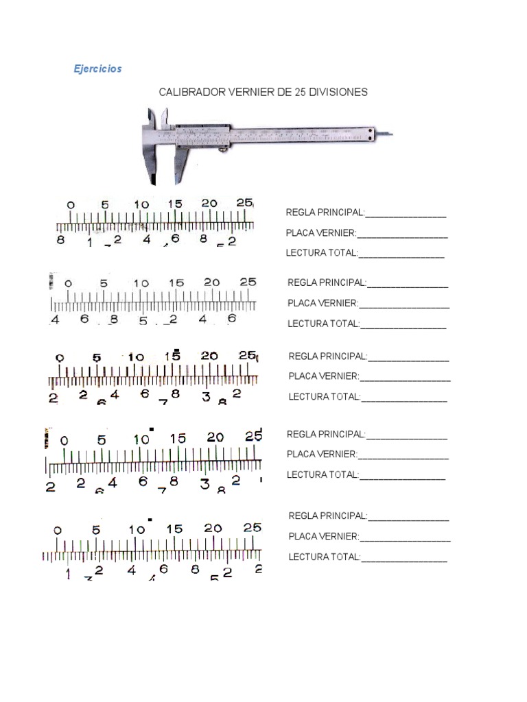 Ejercicios Vernier | PDF