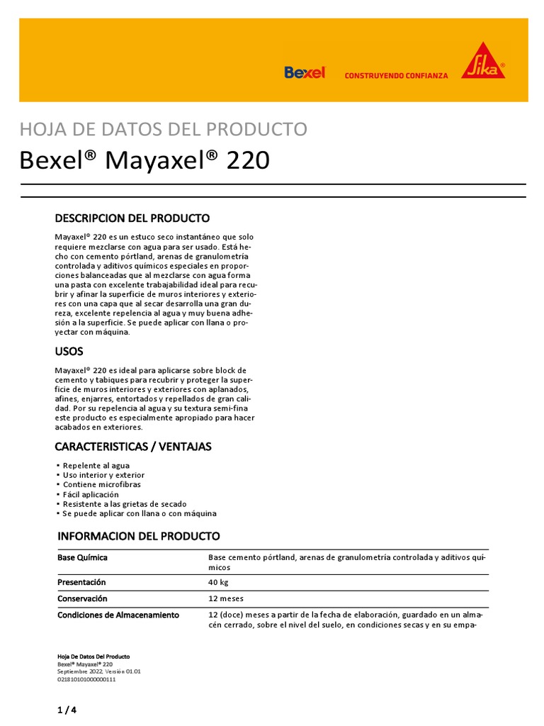 Bexel Mayaxel 220 | PDF | Agua | Cemento