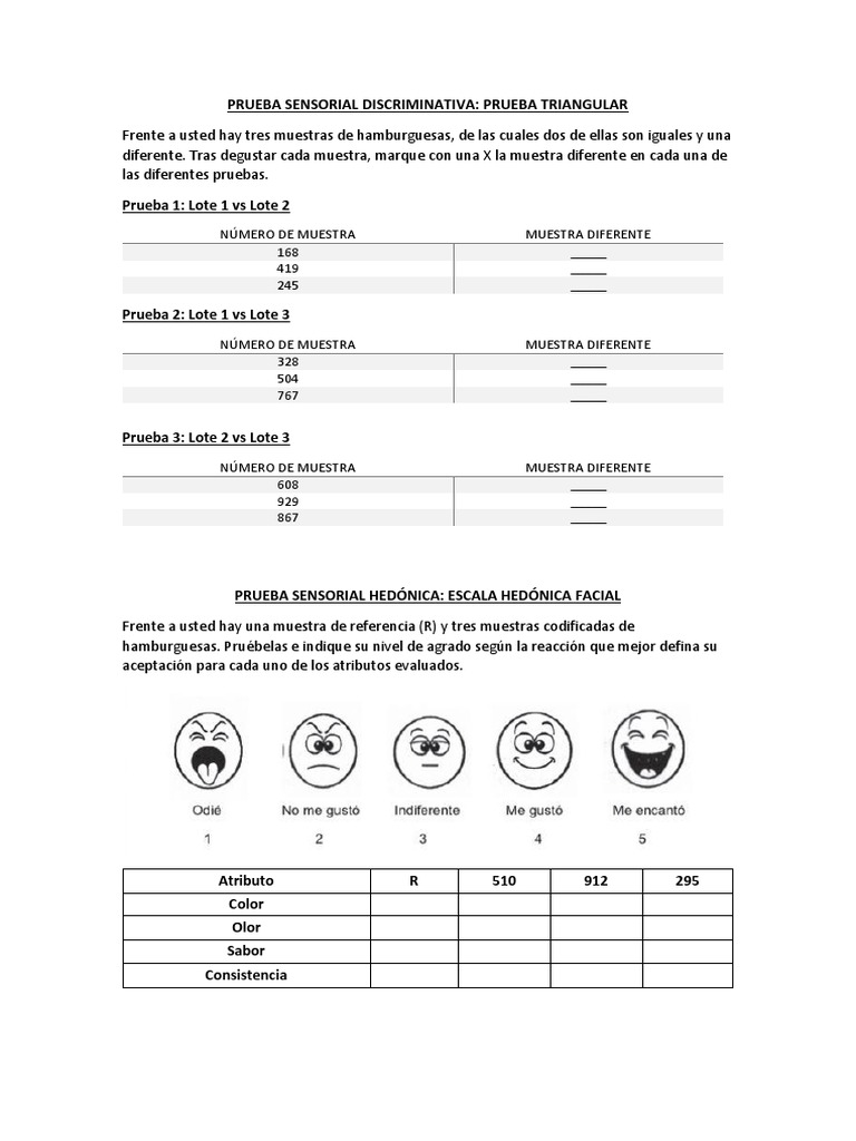 Pruebas Sensoriales | PDF