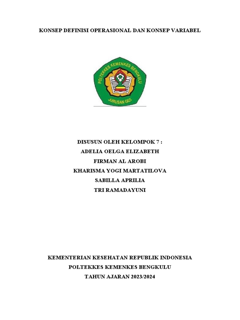 KONSEP DEFINISI OPERASIONAL DAN KONSEP VARIABEL Materi 7-1 Salinan | PDF