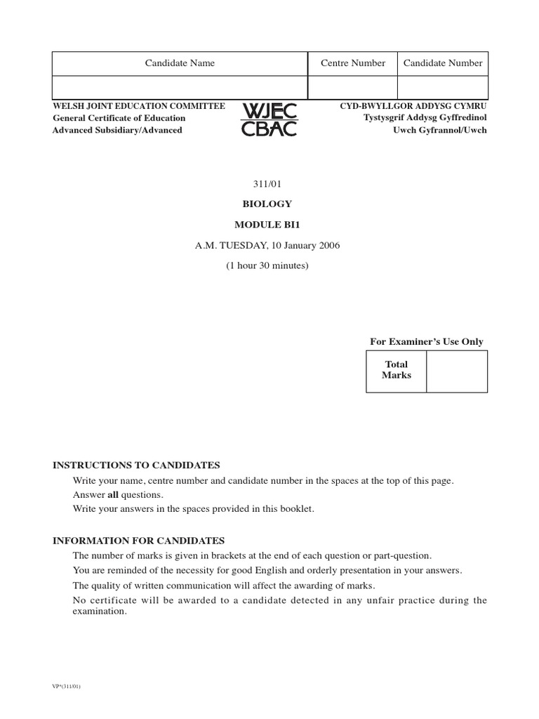 Biology Module Bi1 | PDF | Enzyme Inhibitor | Cell Membrane