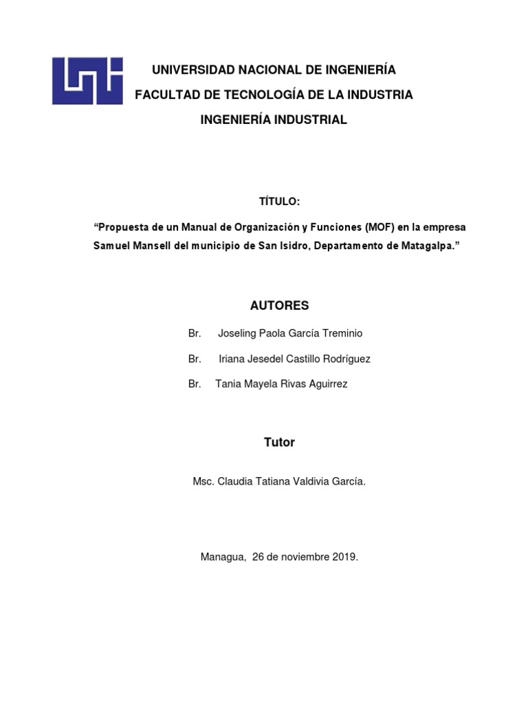 Manual de Organización para Samuel Mansell | PDF | Gestión de recursos ...