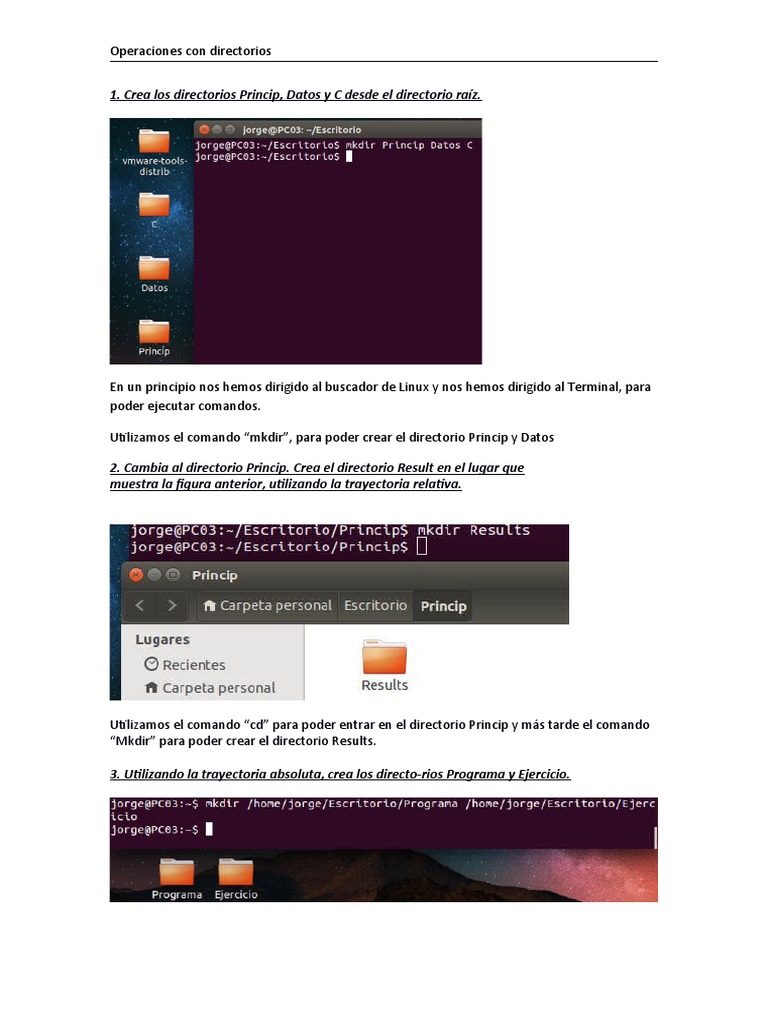 Practica 3 - Operaciones Con Directorios | PDF | Directorio ...