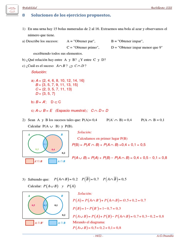 Sol Ejercicios Propuestos PROBABILIDAD | PDF | Probabilidad | Diagnostico medico