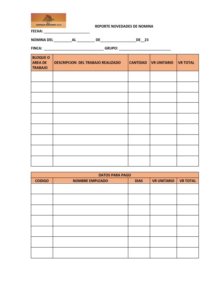 REPORTE DE NOVEDADES | PDF