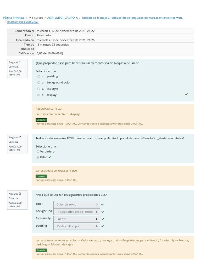 Examen para LMSGI02. Revisión Del Intento2 | PDF | Diseño | ciberespacio