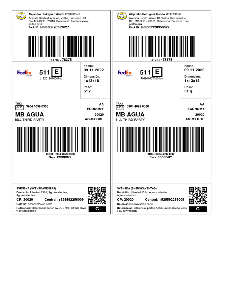 Shipment Labels 221109170621 | PDF