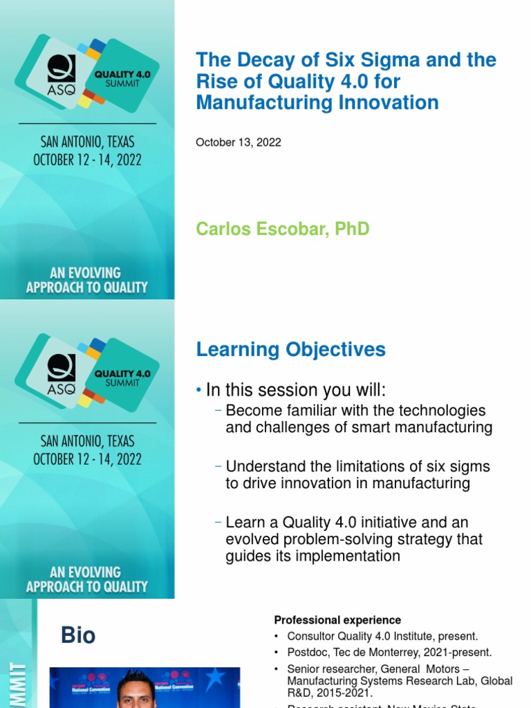 The Evolution of Quality Control in Manufacturing: From Six Sigma to Quality 4.0 | PDF ...