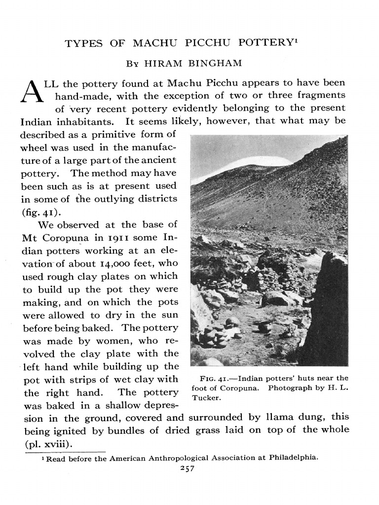 Machu Picchu Ceramica-Bingham 1915 | PDF | Pottery | Machu Picchu