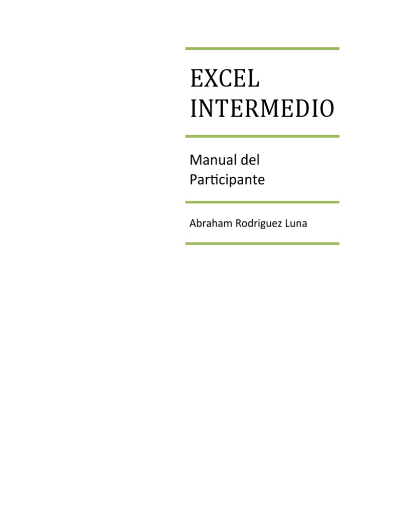 Manual Excel Intermedio v1 | Descargar gratis PDF | Informática ... Manual Excel Intermedio v1 | Descargar gratis PDF | Informática ...