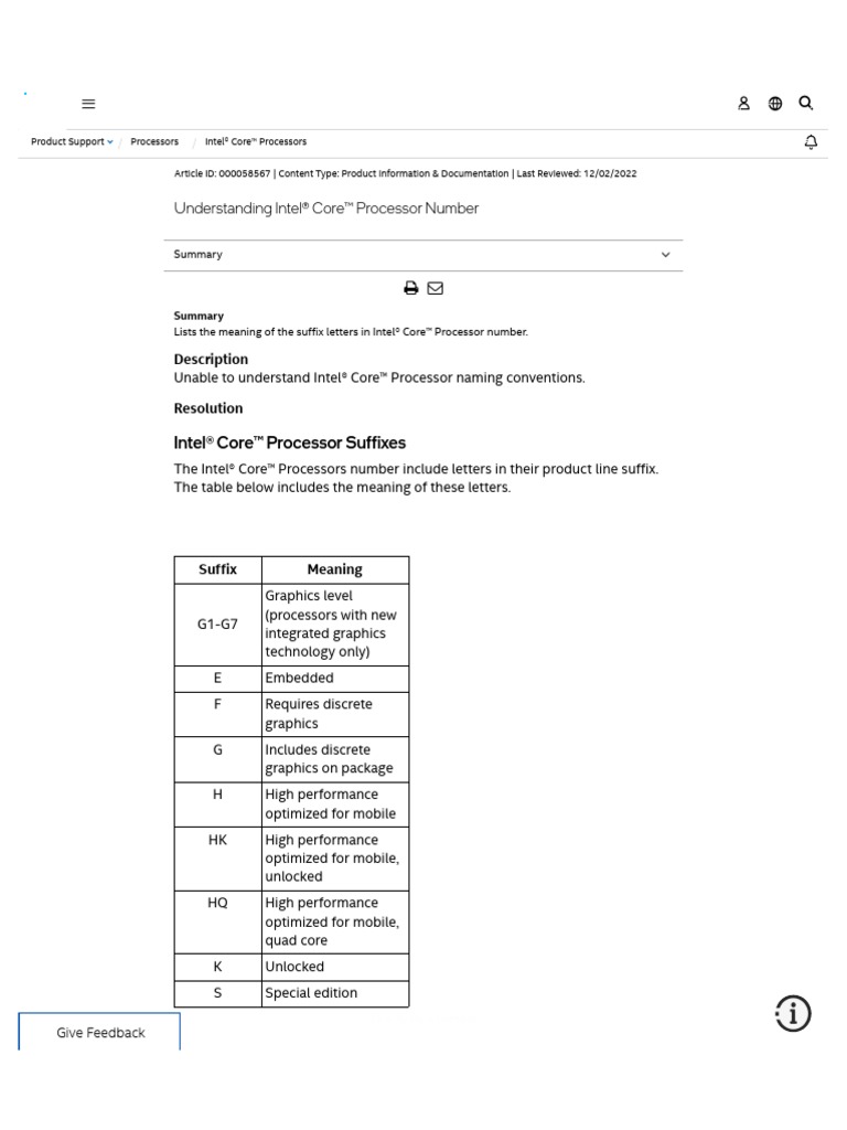 Understanding Intel® Core™ Processor Number | PDF | Intel | Central ...