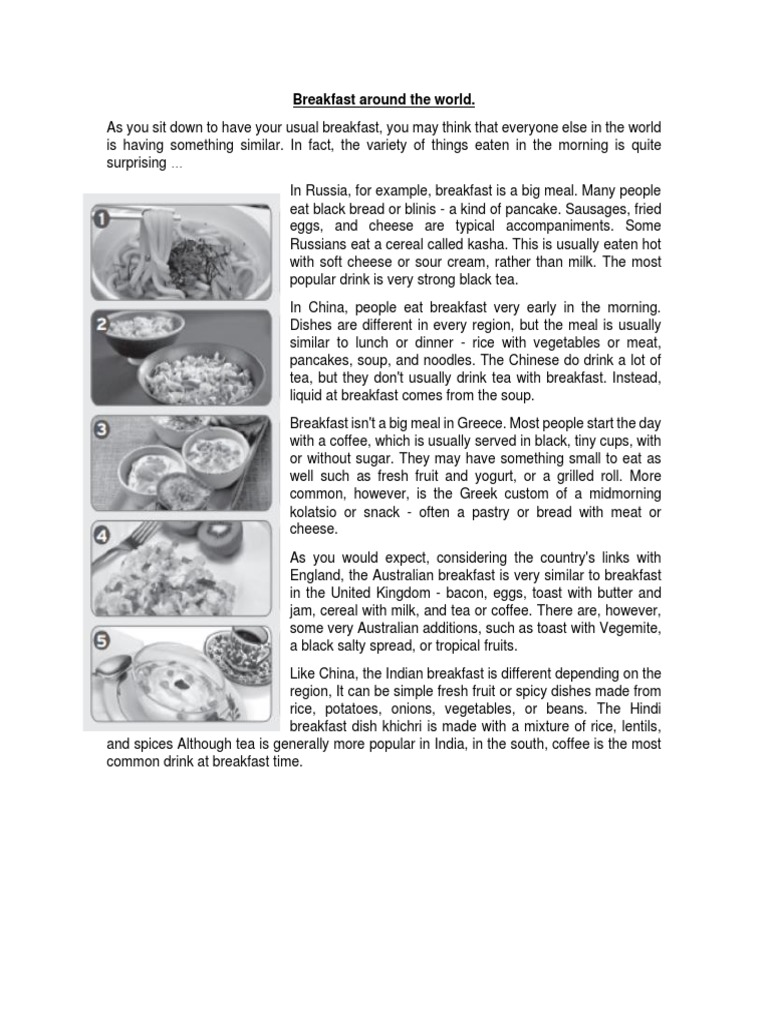 Breakfast Around The World 5to PDF | PDF | Meal | Cuisine