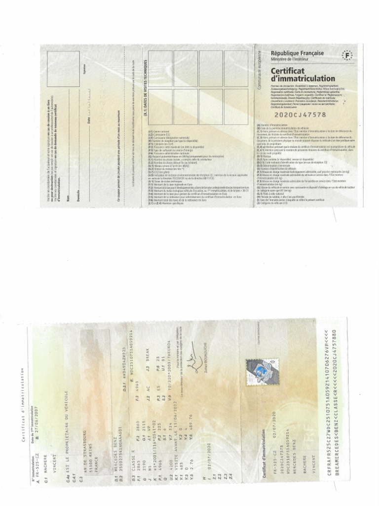 Carte Grise PDF | PDF