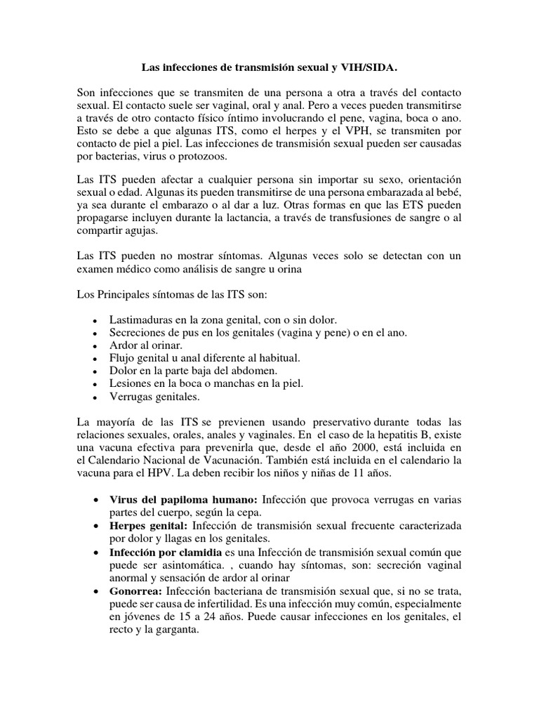 Documento PDF | PDF | Infección transmitida sexualmente | VIH / SIDA