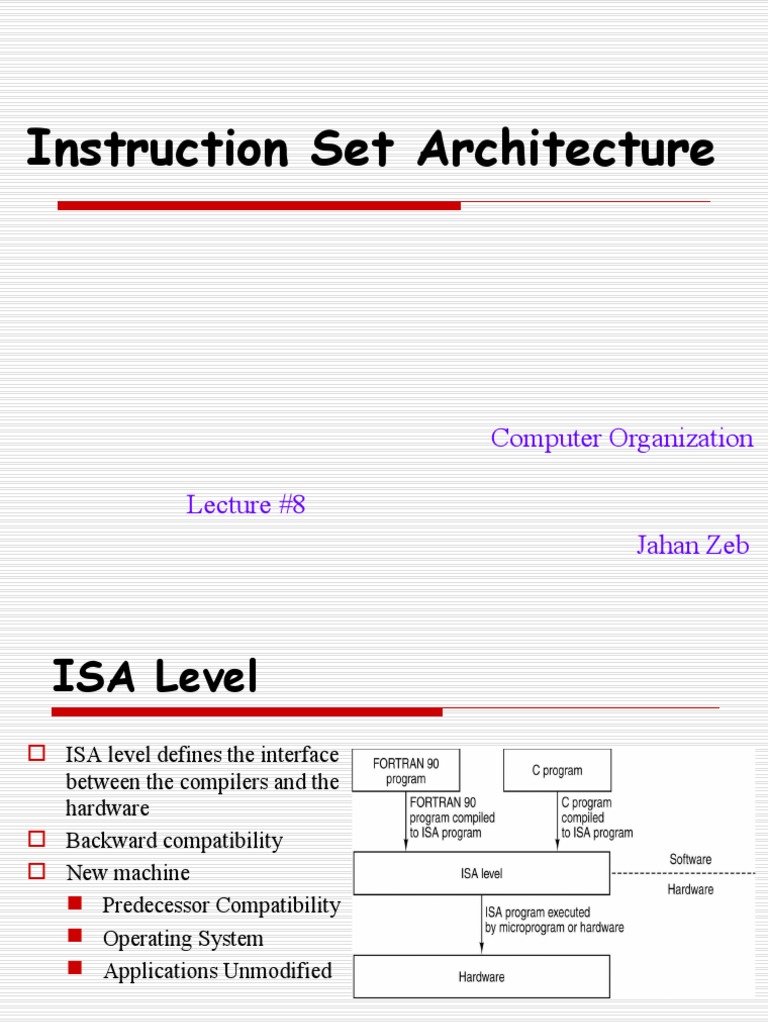 Lecture8 Instruction Set Architecture 012458 Pdf Data Type Integer Computer Science