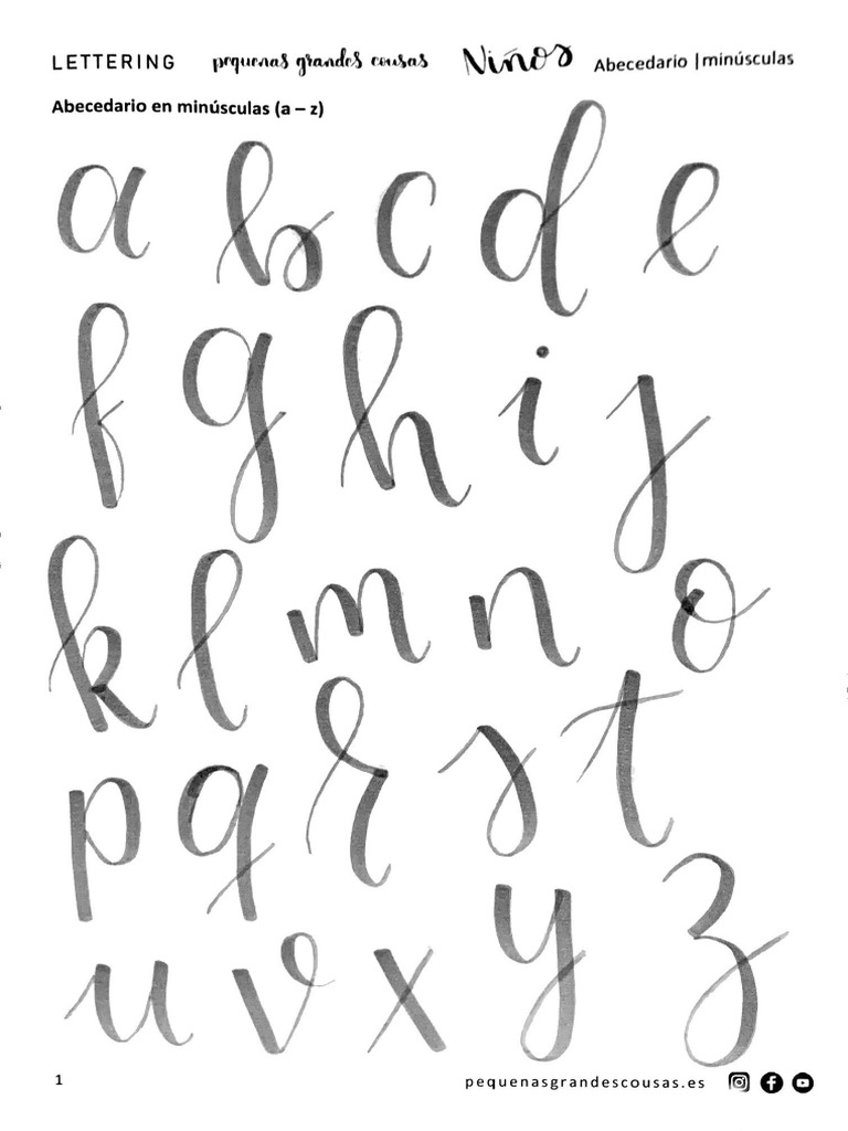 Plantilla 5 Lettering - Abecedario Minúsculas - Pequenasgrandescousas ...