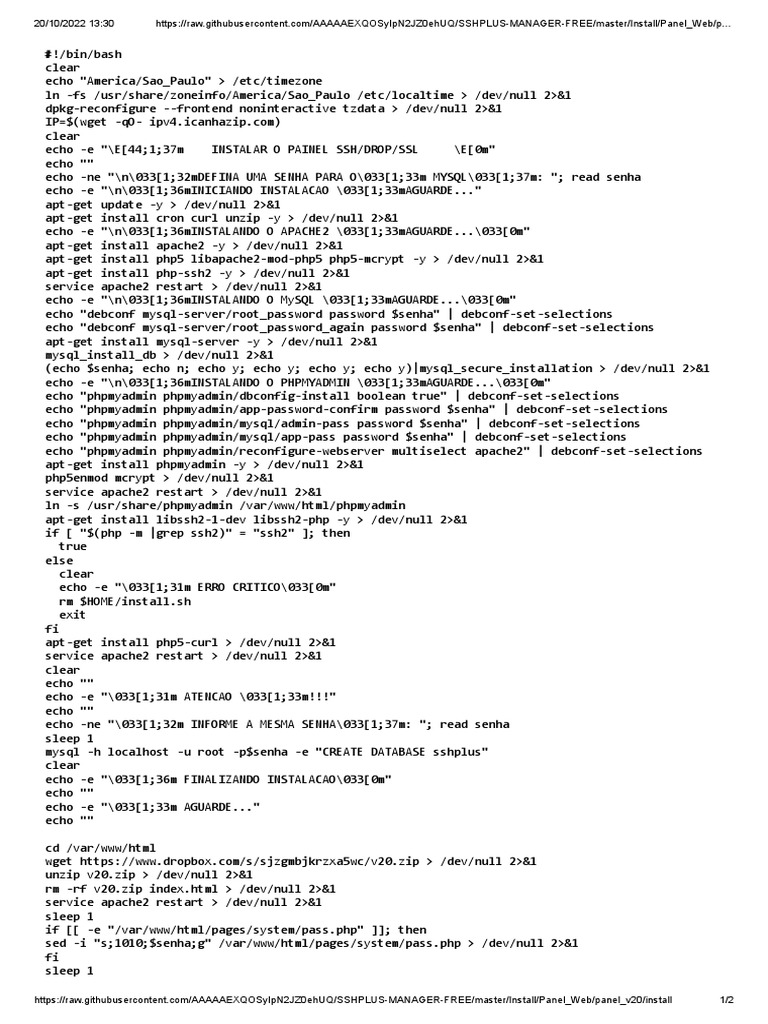Instalación de Panel SSH/Drop/SSL | PDF | Datos de computadora | Software de la aplicacion