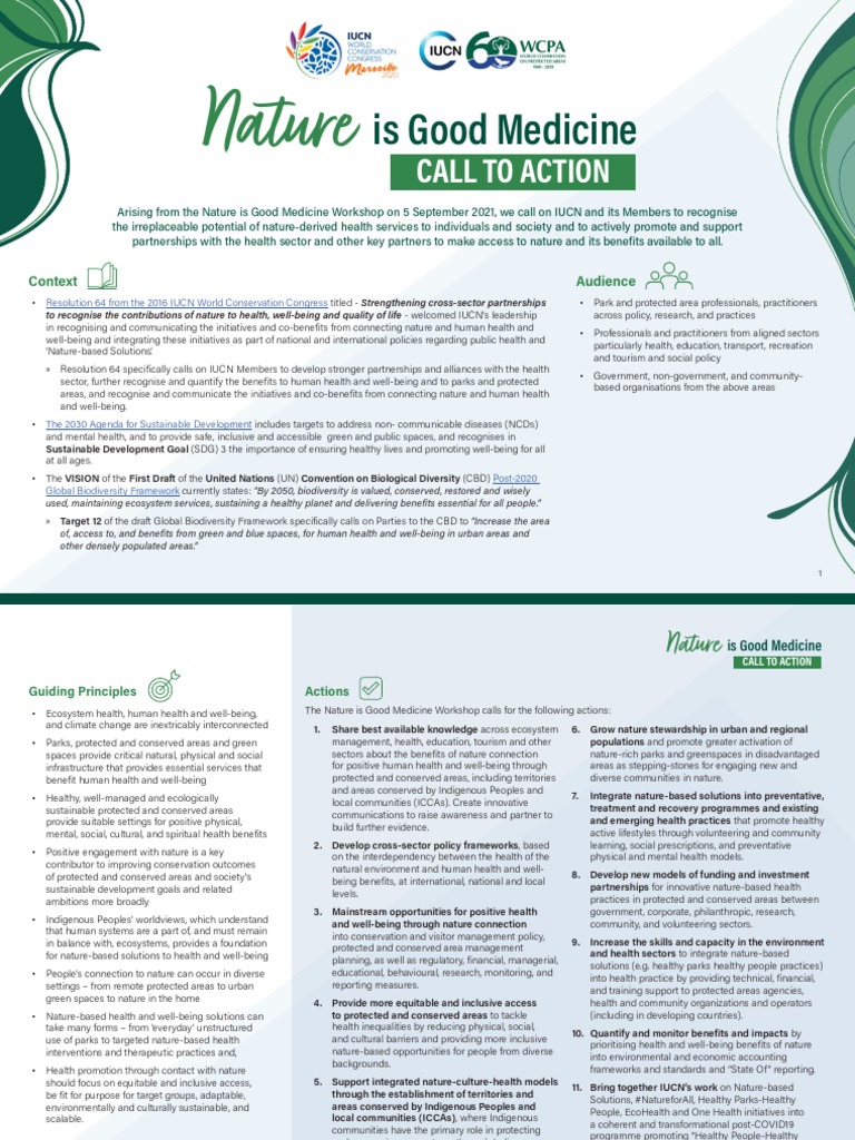 Nature Is Good Medicine | PDF | International Union For Conservation Of ...