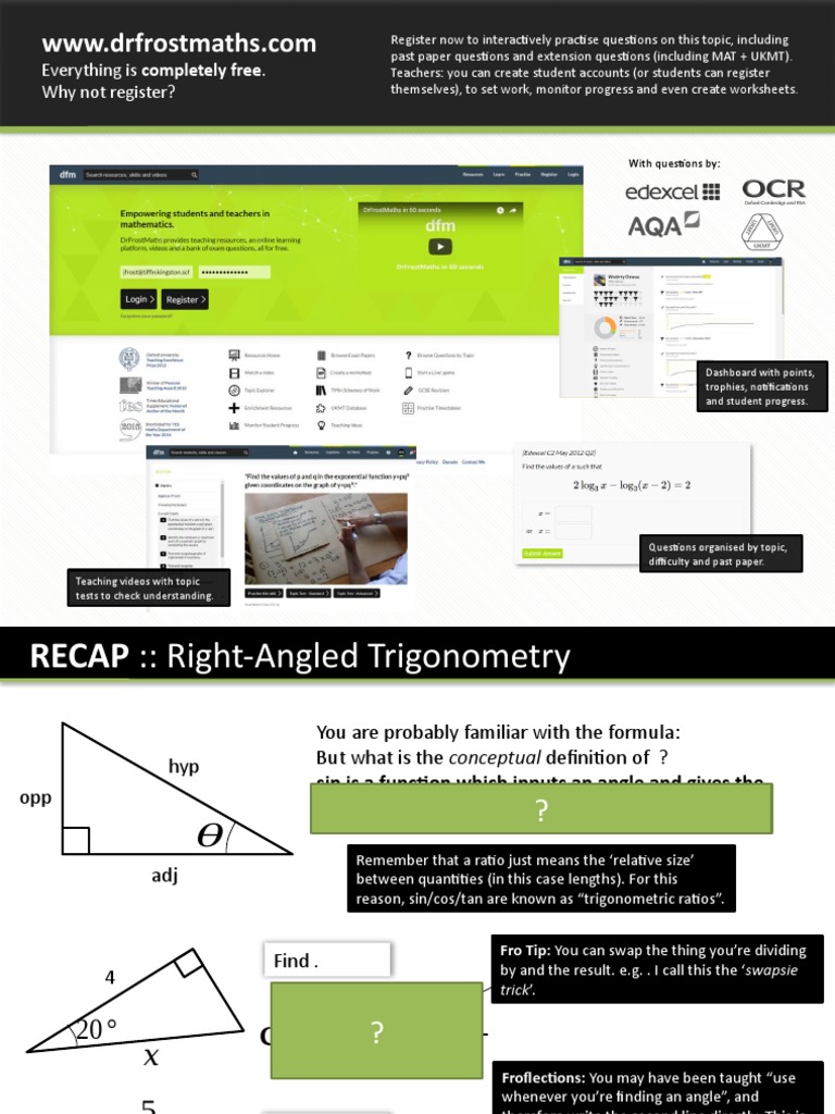 Free Trigonometry Lessons & Practice | PDF | Trigonometric Functions ...