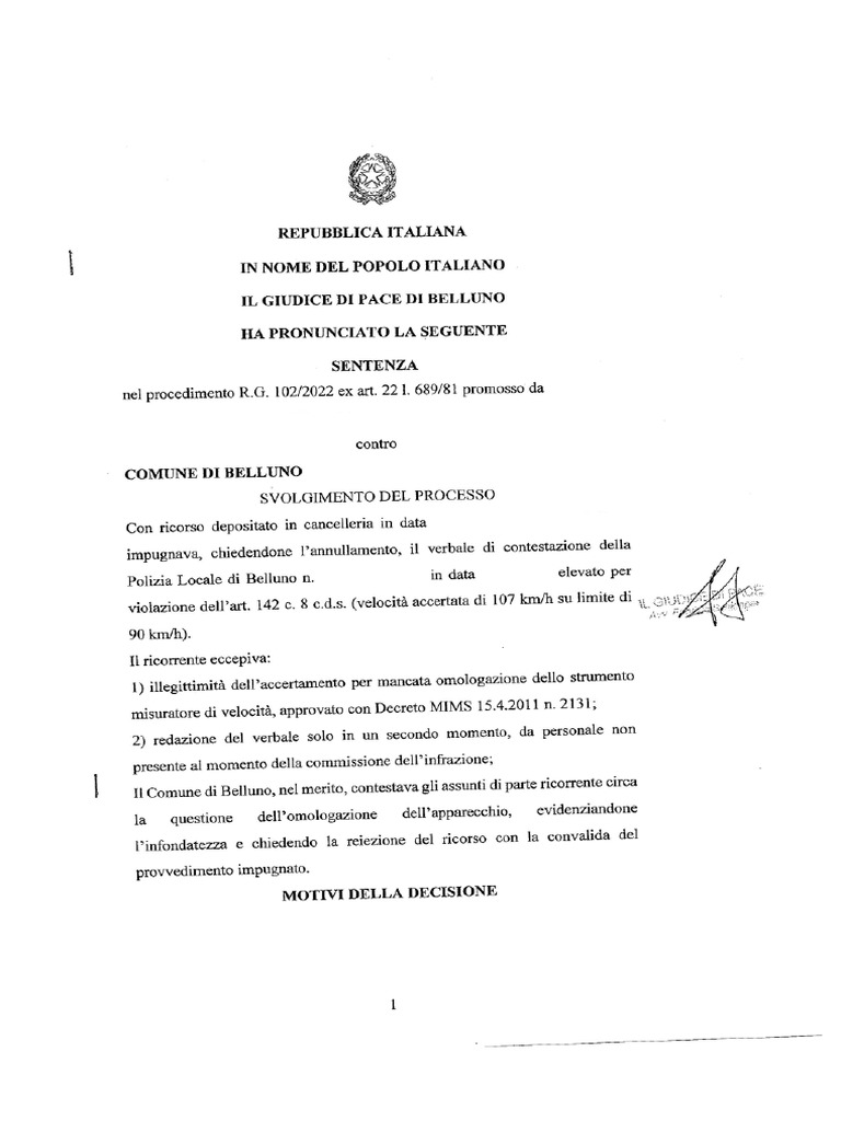 Autovelox Non Omologato? Non È Valida La Multa | PDF