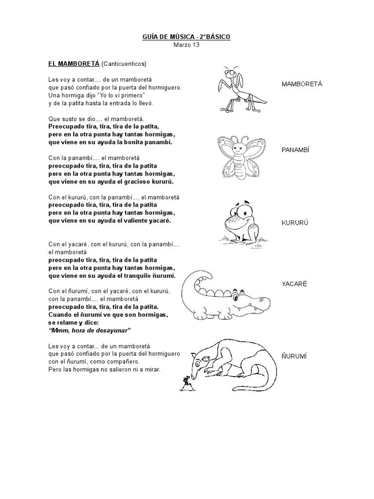 EL MAMBORETÁ (Canticuenticos) | PDF