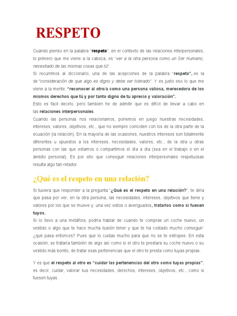 RESPETO | PDF