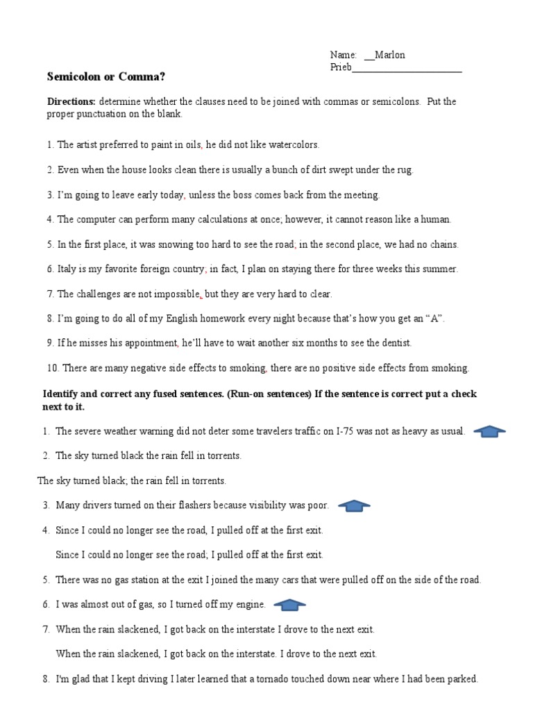 Punctuation Quiz 1 | PDF