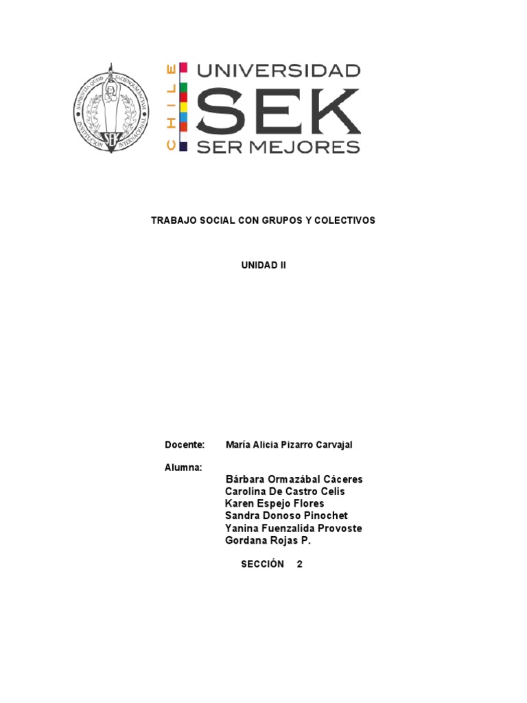 Trabajo Grupal Unidad Iii Interv. Con Grupos y Colectivos | PDF ...