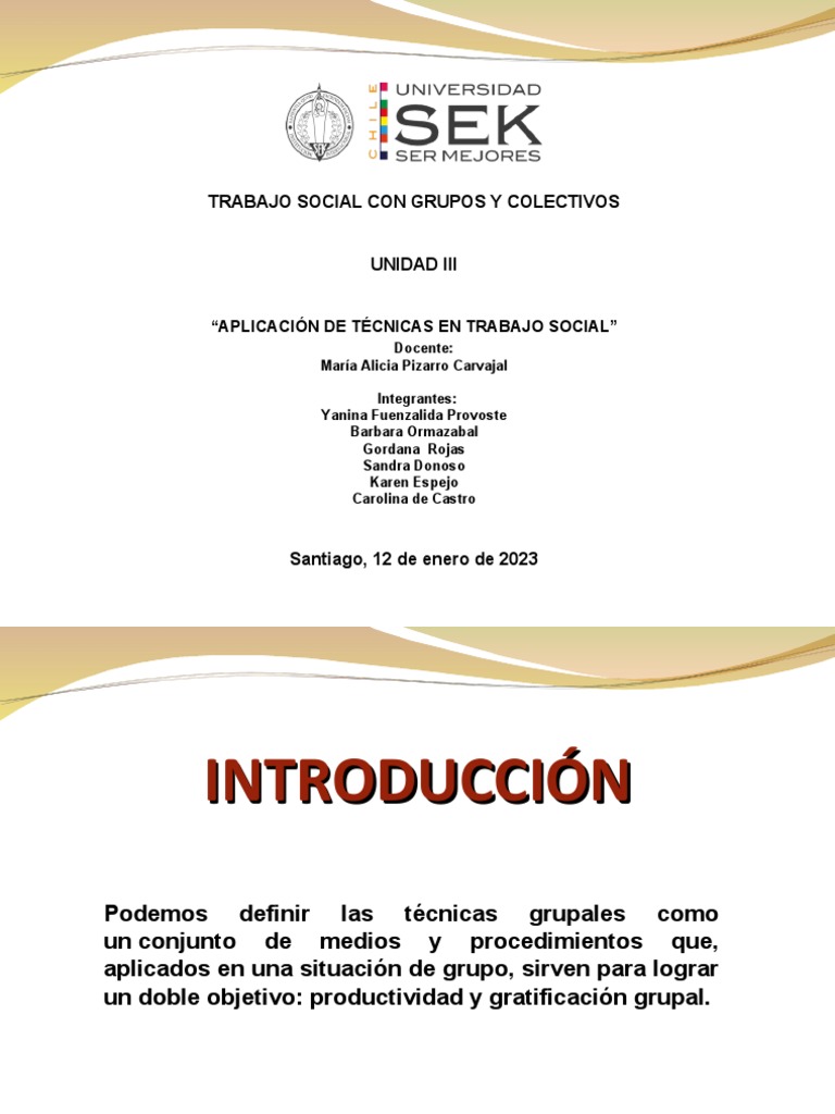 Presentación Unidad Iii Interv. Social Con Grupos y Colectivos | PDF