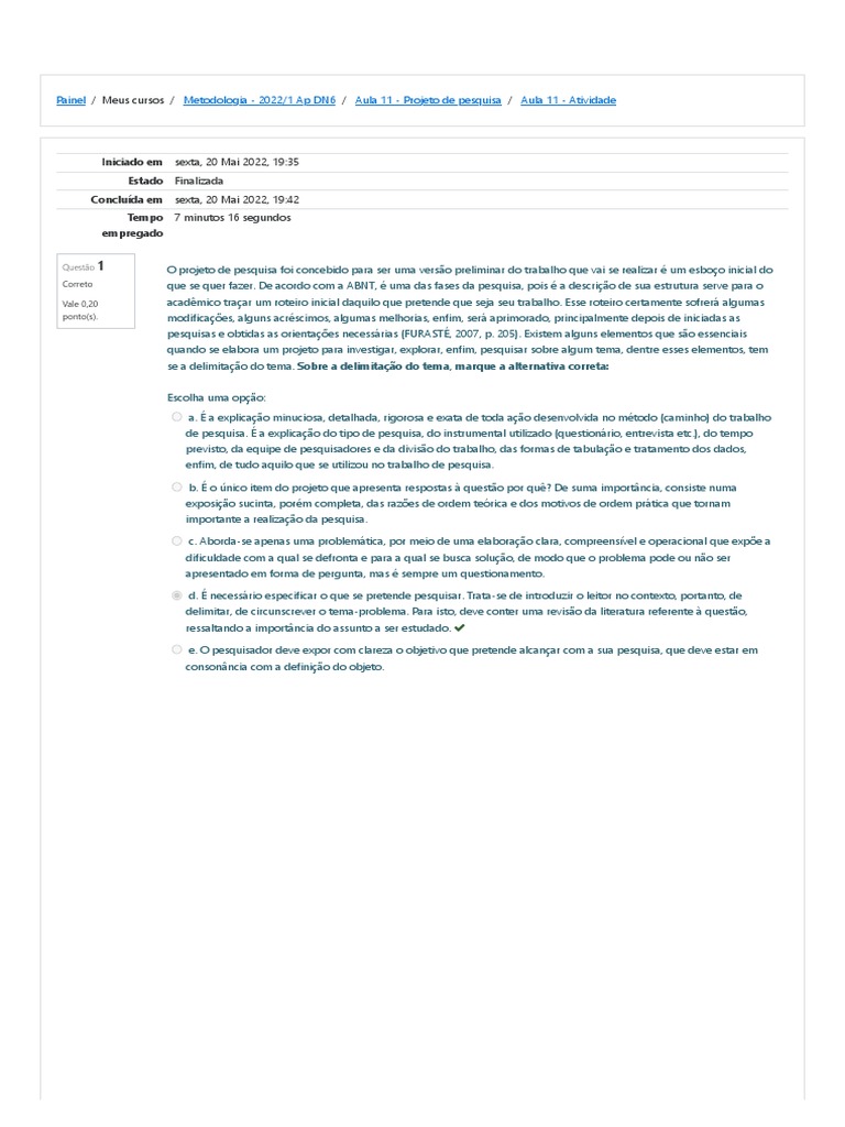 Atividade - 11 EAD 2022 | PDF | Teoria | Science