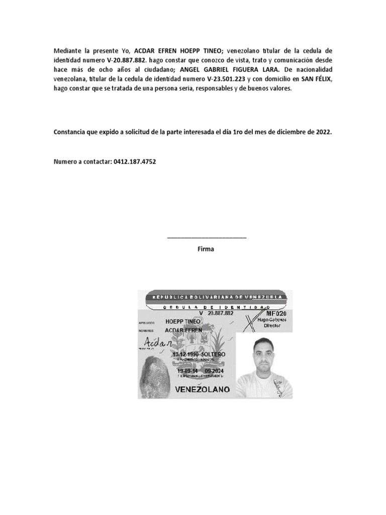 Mediante La Presente Yo | PDF