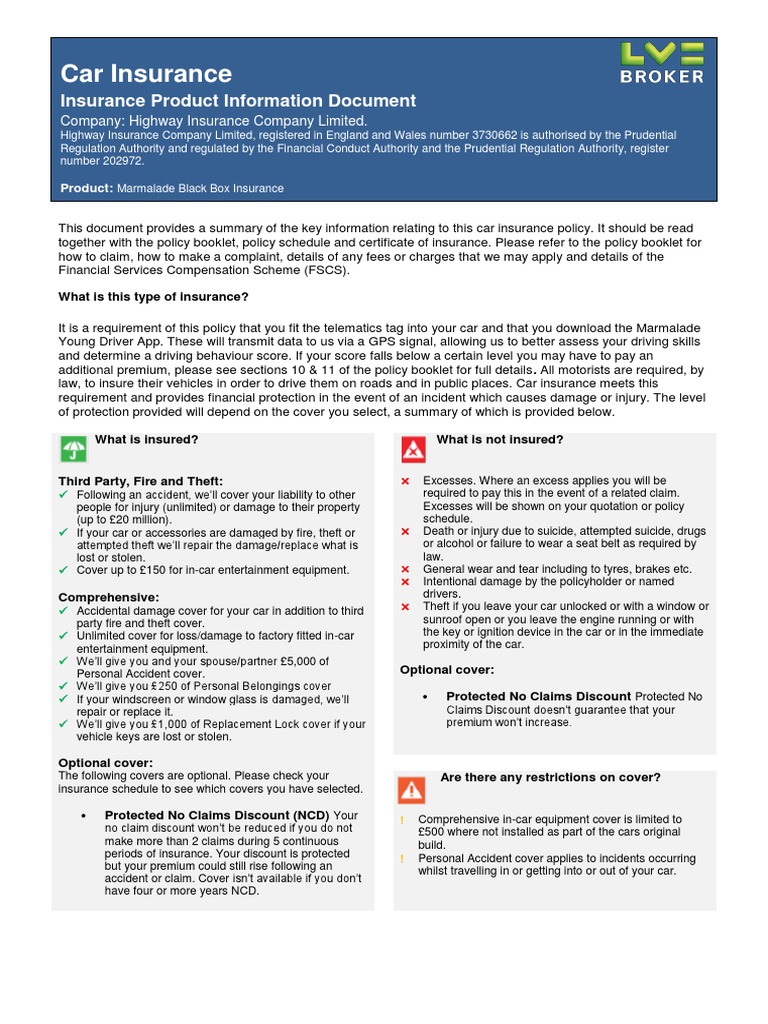 Highway-Ipid v5 | PDF | Vehicle Insurance | Insurance