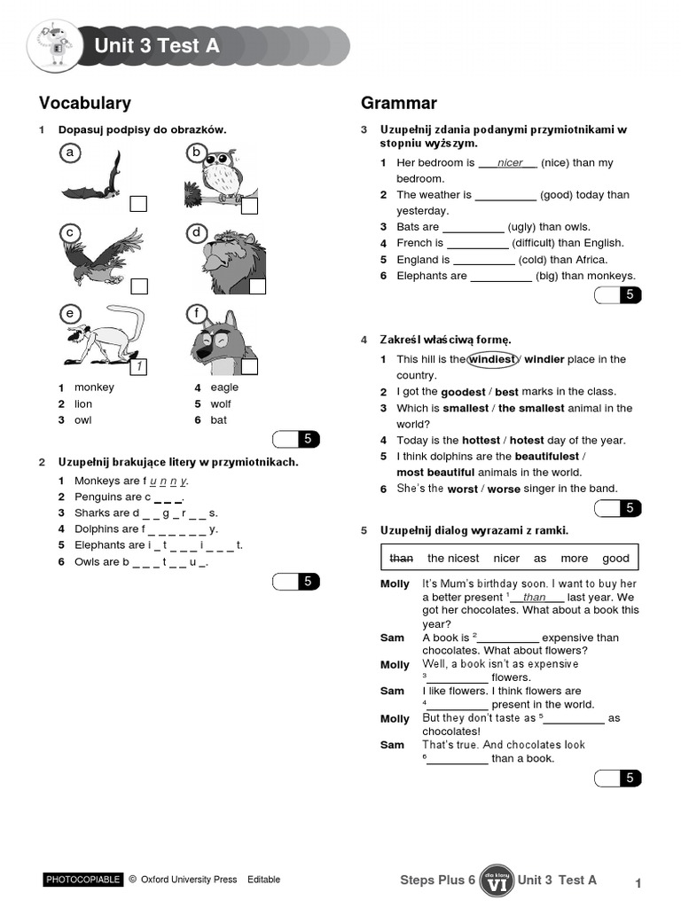 27033830steps Plus VI Test U3 A-Skonwertowany PDF | PDF | Organisms