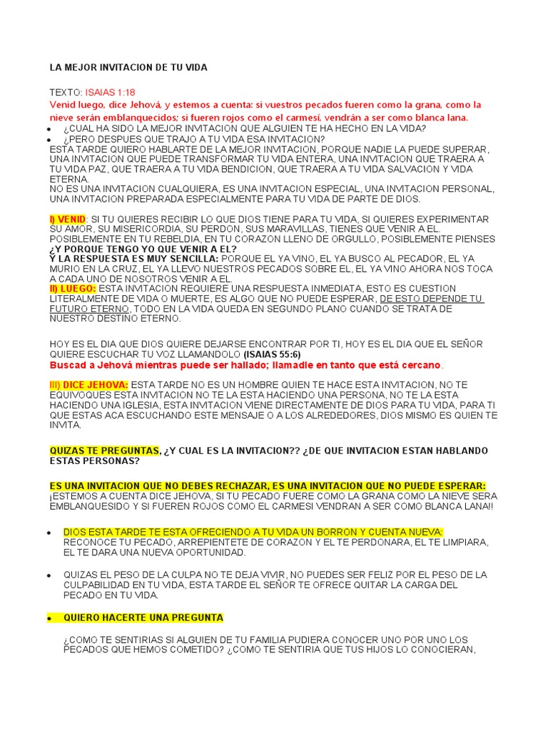 Invitación a la Salvación y Perdón | PDF | Pecado | Creencia religiosa ...
