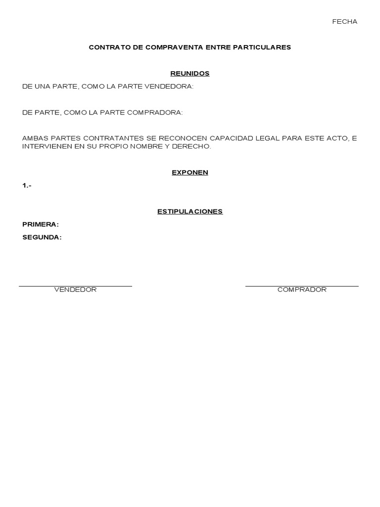 Formato Documento Compra Venta | PDF