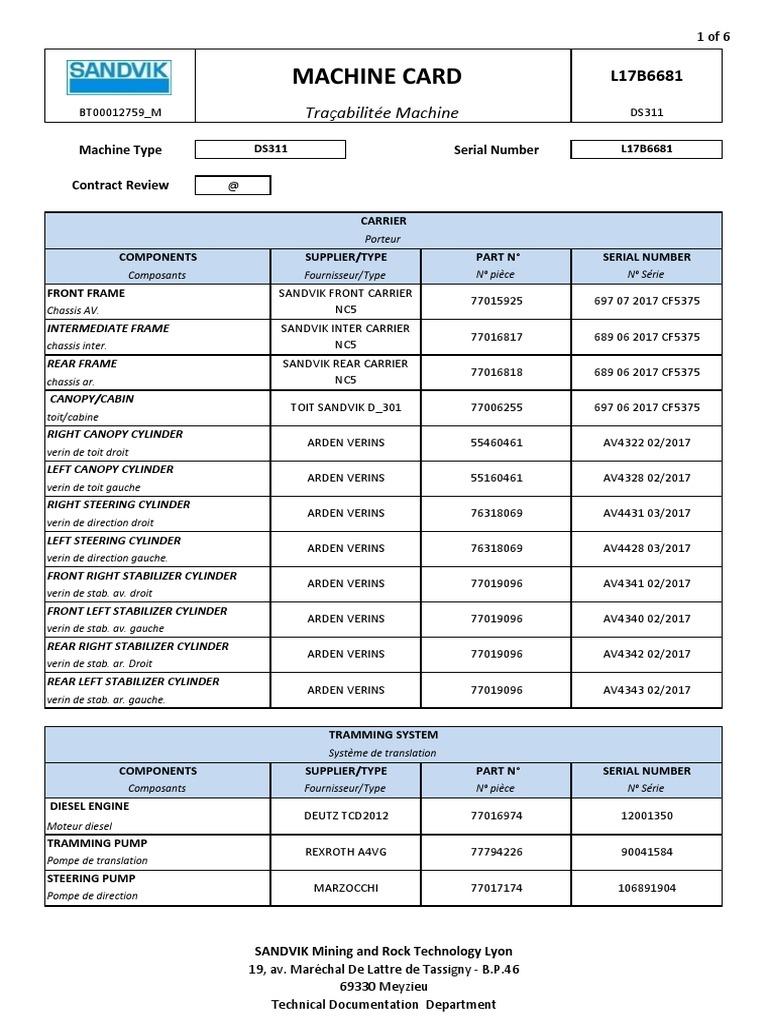 L17B6681 DS311 Machine Card PDF | PDF | Machines | Manufactured Goods