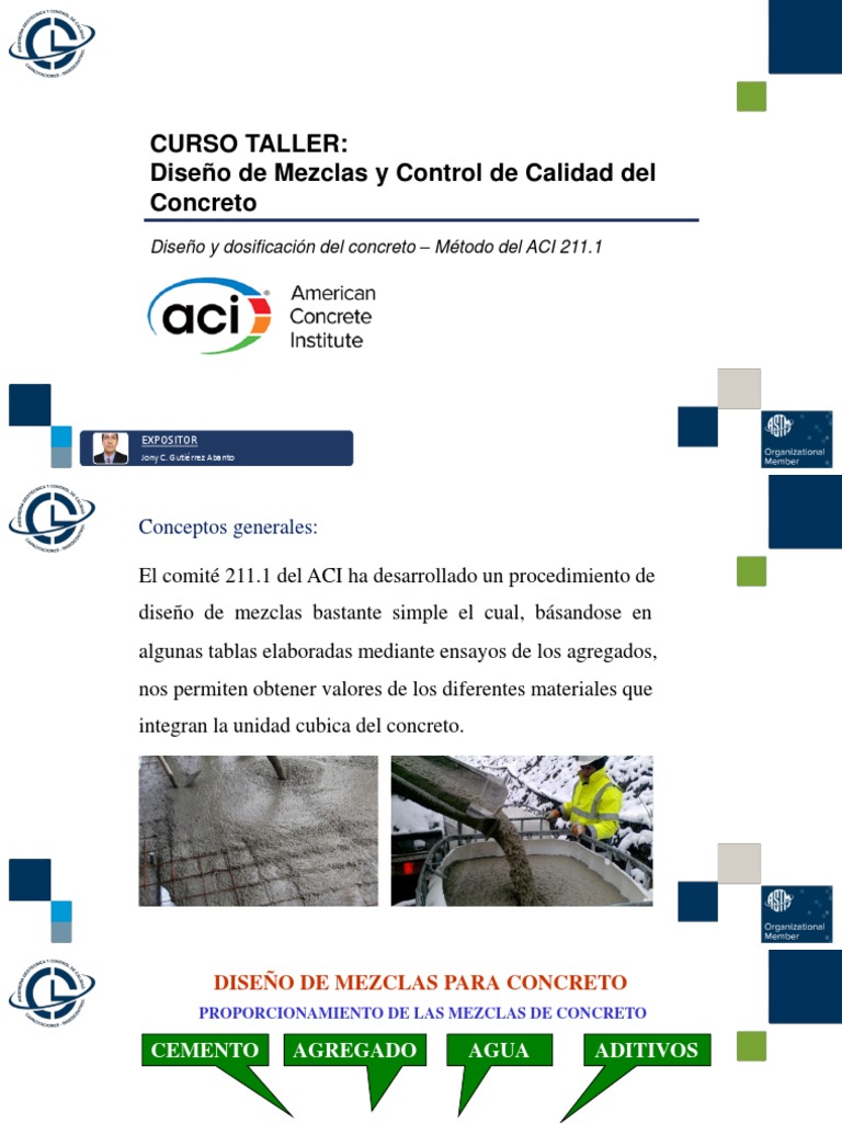 Diseño de Mezclas ACI 211.1 para Concreto | PDF | Hormigón