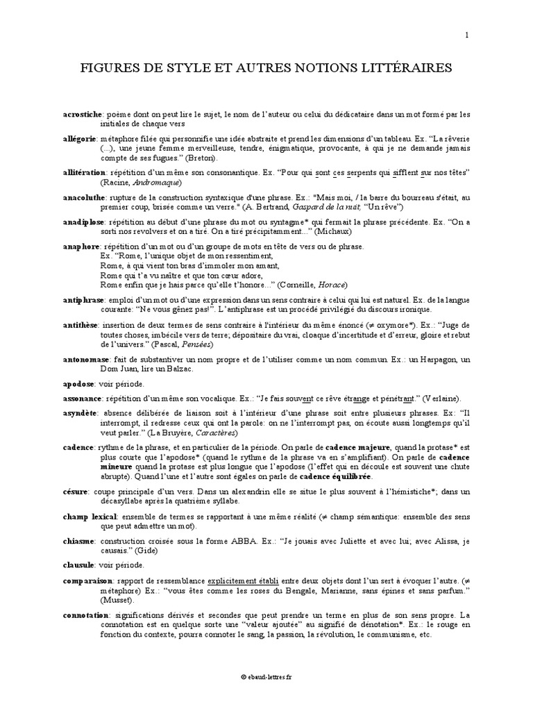 Figure de Style | PDF | Métaphore | Phrase
