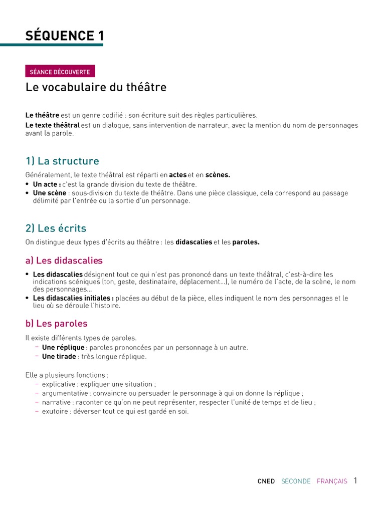 Vocabulaire Du Théâtre | PDF