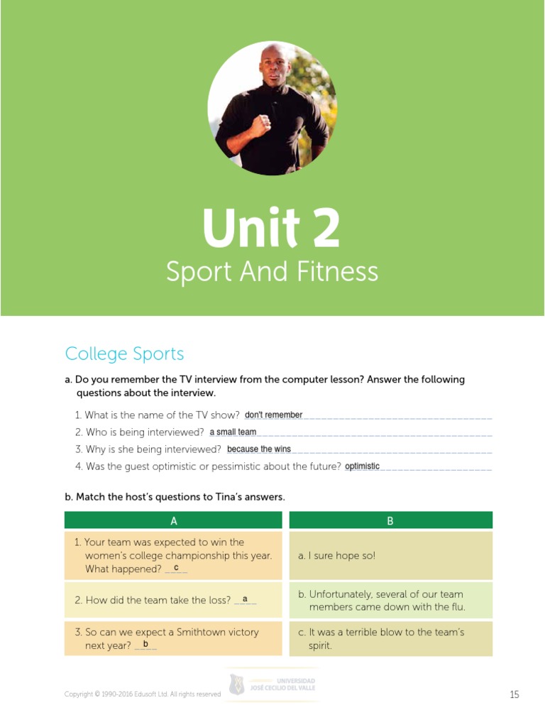 Intermediate 3 Workbook Unit 2-1 | PDF