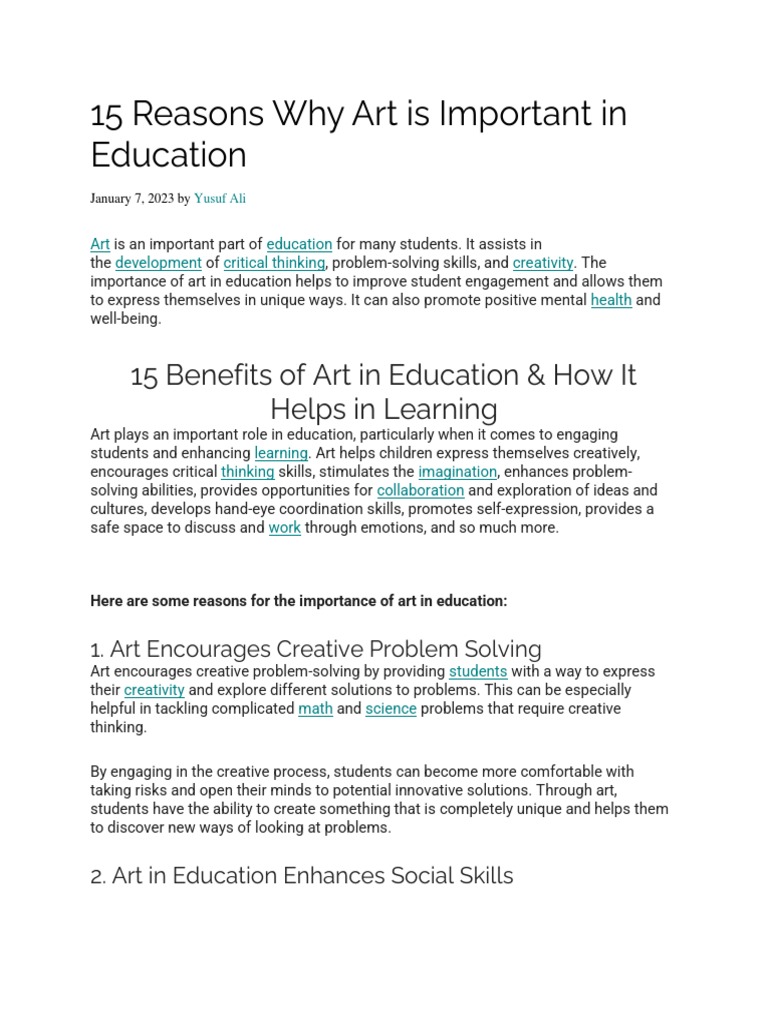 15 Reasons | PDF | Creativity | Critical Thinking