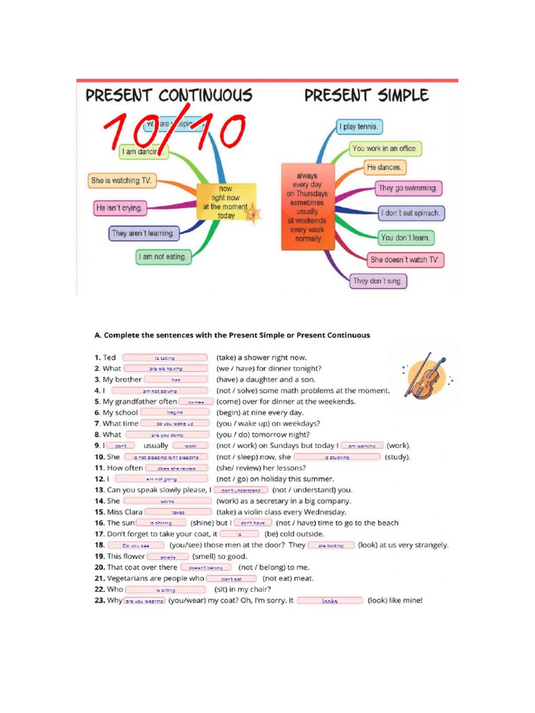 Simple Present Vs Present Continuous | PDF